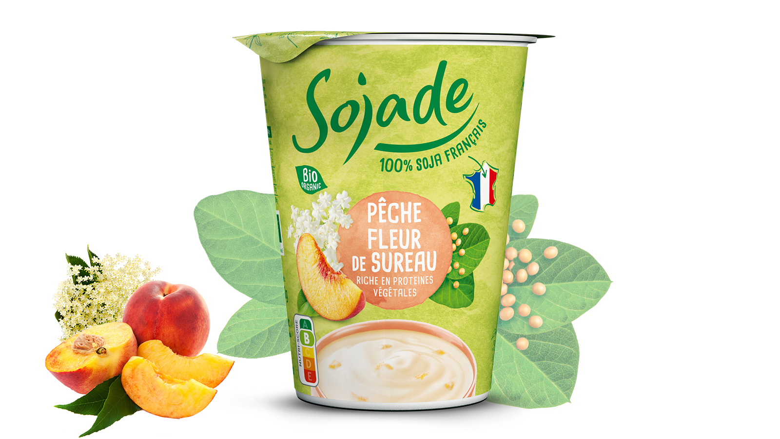 Dessert Pêche-Fleur de sureau - Sojade