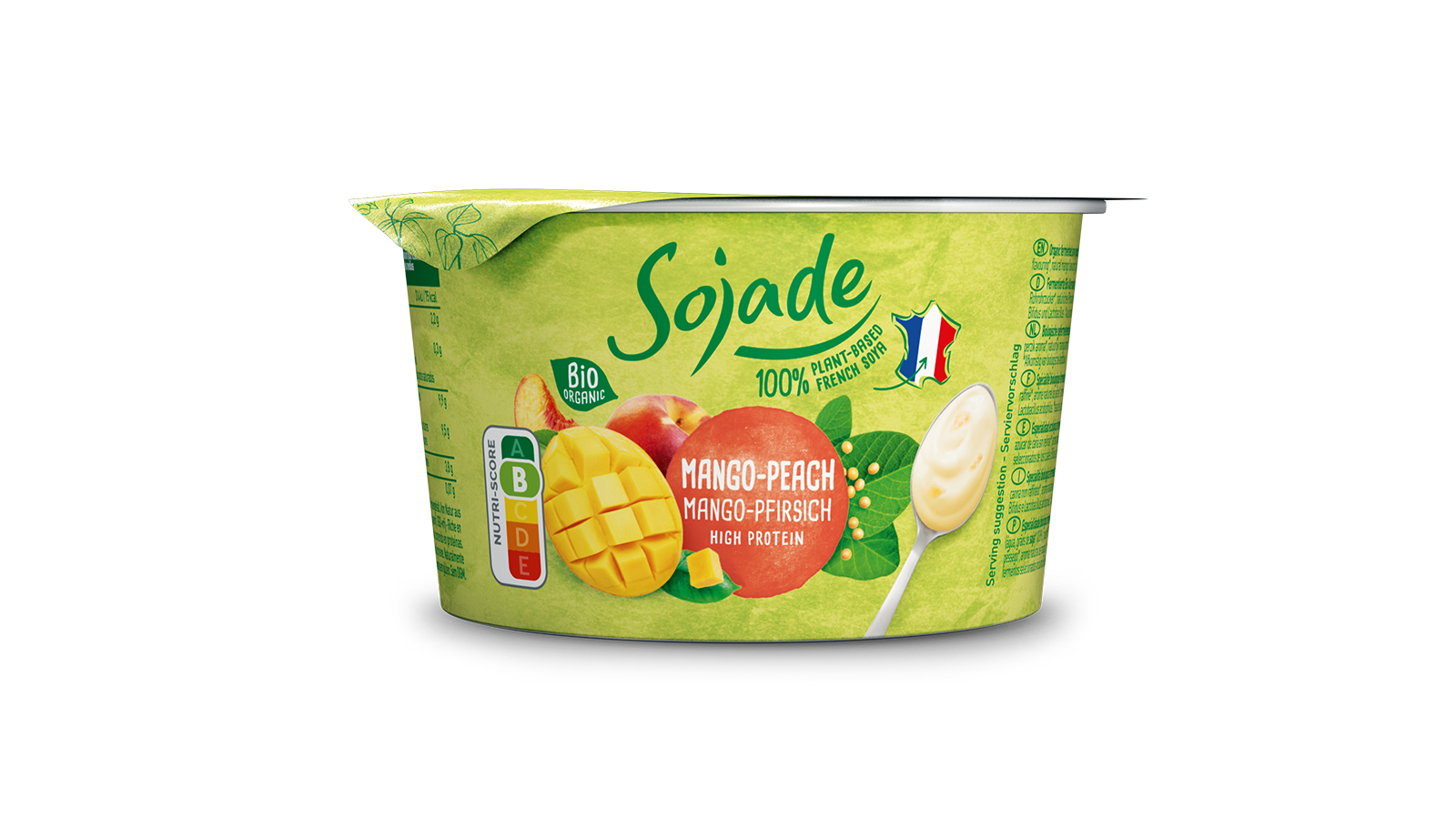 Mango-Peach Soya Yoghurt Alternative 150g - Sojade